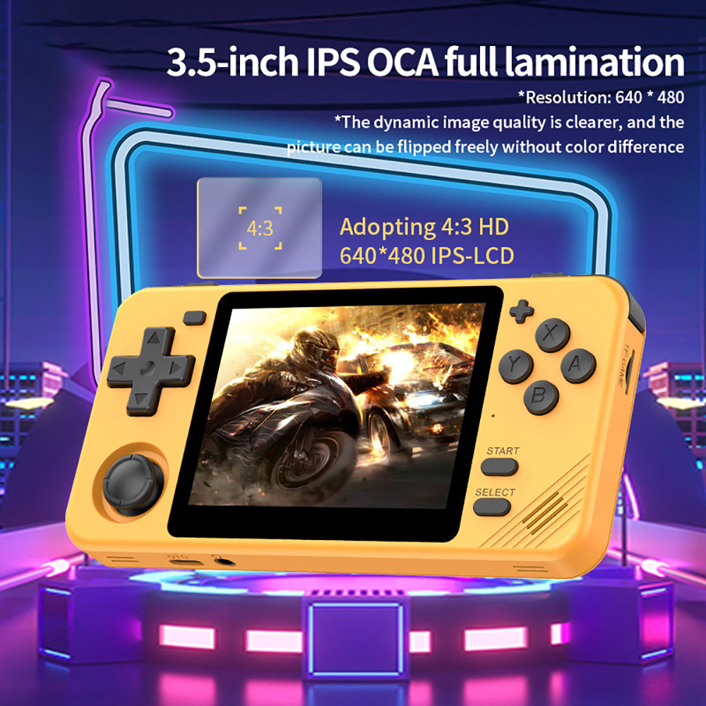 Powkiddy RGB10X Handheld Game Console 64GB Transparent Black