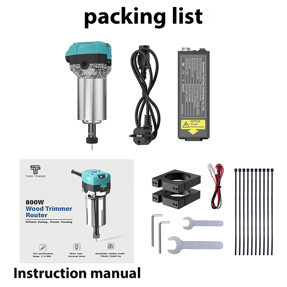 TWO TREES 800W 30000RPM Wood Trimmer Router