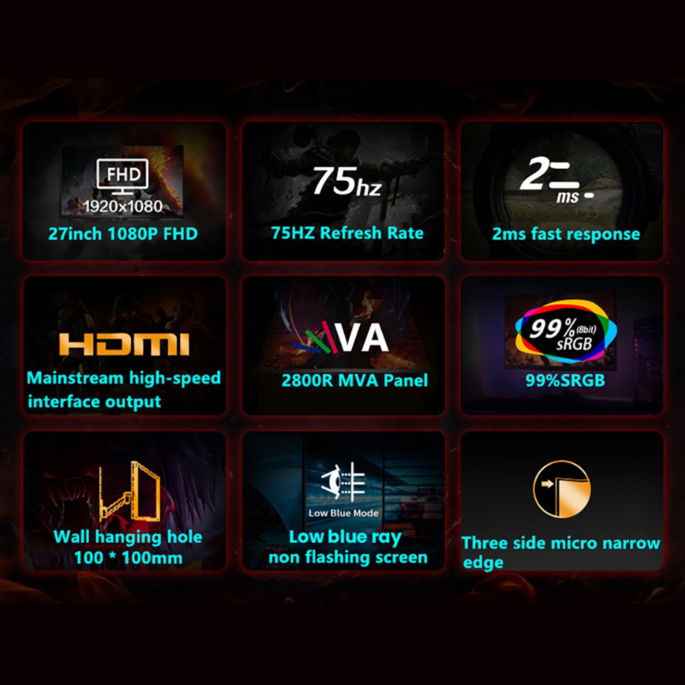 FYHXele FY27FMC-B 27-inch Curved Gaming Monitor | Europe