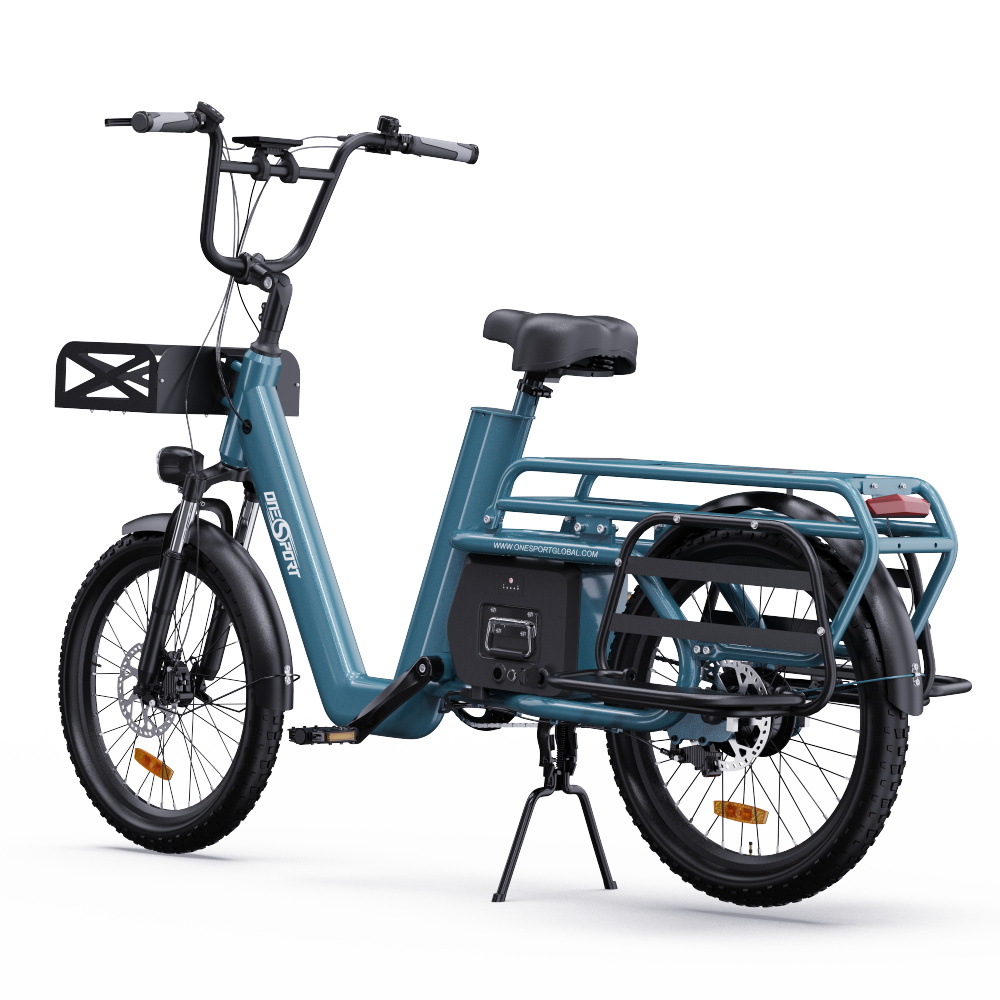 ONESPORT OT01 Electric Cargo Bike 20 inch tire 650W Motor Blue