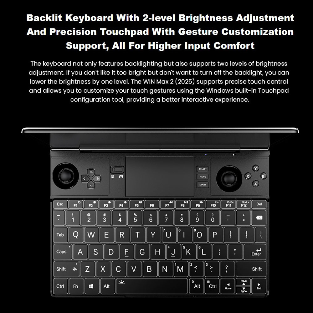 GPD WIN Max 2 2025 Handheld Gaming PC AI 9 HX 370 64GB 2TB EU Plug