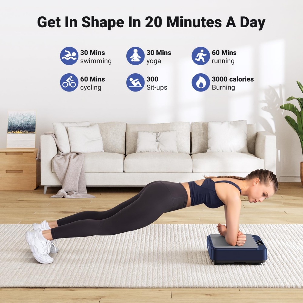 MERACH MR2441 Vibration Plate with Tension Ropes Blue