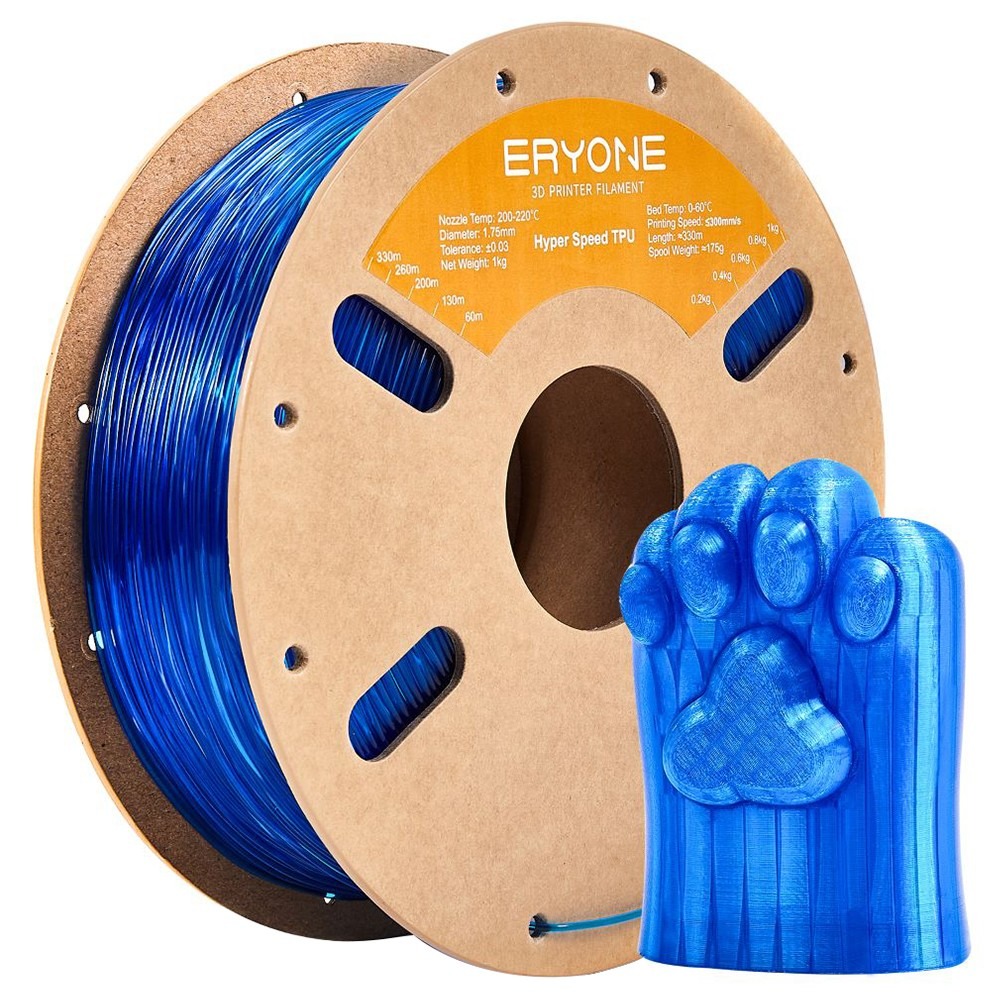 3kg ERYONE High Speed TPU Filament 1kg Transparent Red/Blue+1kg White ...
