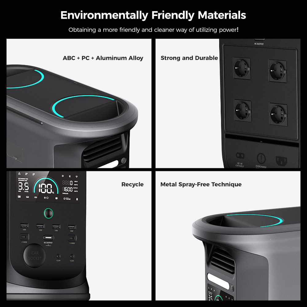 Ampace Andes 1500 Portable Power Station with 1462Wh LiFePO4 Battery ...