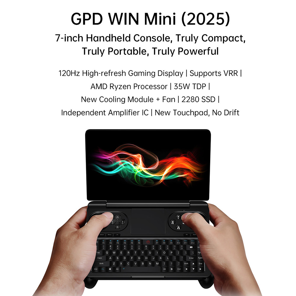 GPD WIN Mini (2025) Handheld Game Console Black EU Plug