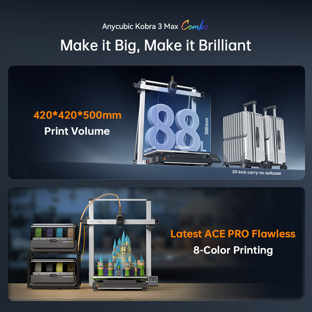 Anycubic Kobra 3 Max Combo | Up to 8-Color Printing | 420*420*500mm