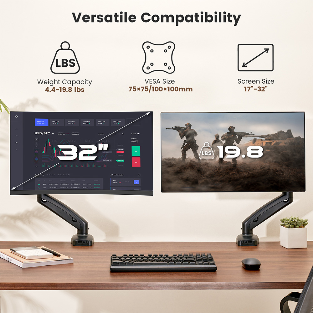 ACGAM MAS-1S Spring-Assisted Single-Monitor Mount