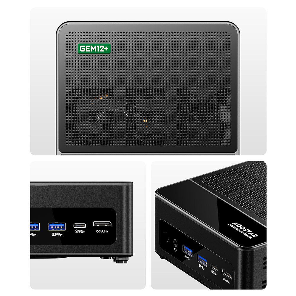 AOOSTAR GEM12+ Mini PC AMD Ryzen 7 Pro 8845HS 16GB+512GB EU Plug