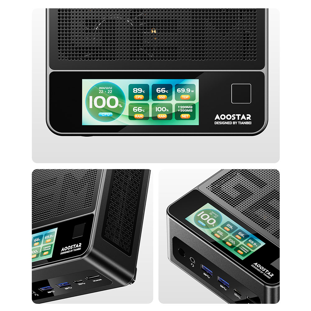 AOOSTAR GEM12+ Pro Mini PC AMD Ryzen 7 Pro 8845HS 16GB+512GB EU Plug