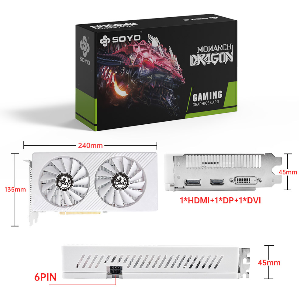 SOYO AMD Radeon RX580 Graphics Card 8GB GDDR5 256bit
