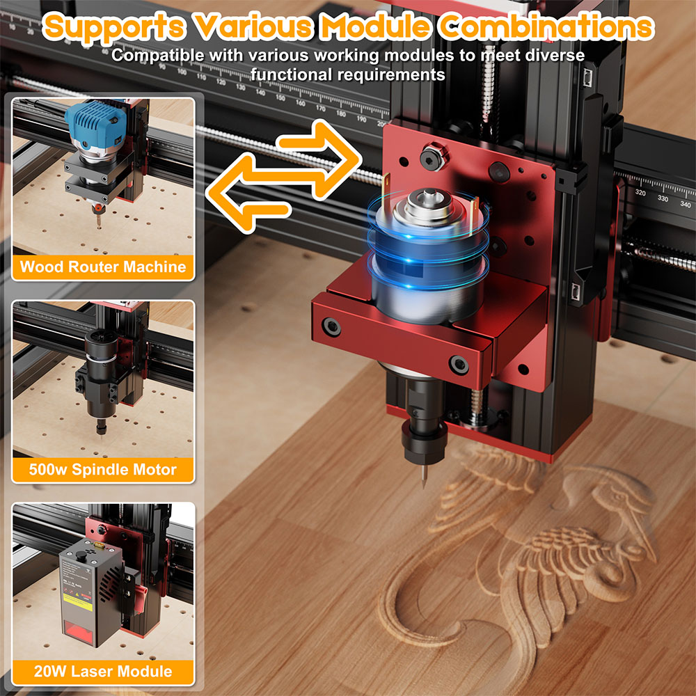 TWO TREES TTC450 Pro CNC Router Machine Vacuum Cleaner | Europe