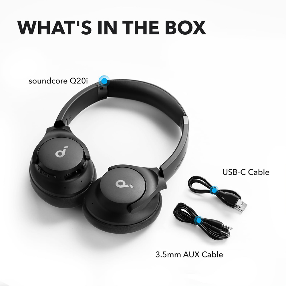 Anker Soundcore Q20i Hybrid ANC Headphones Black