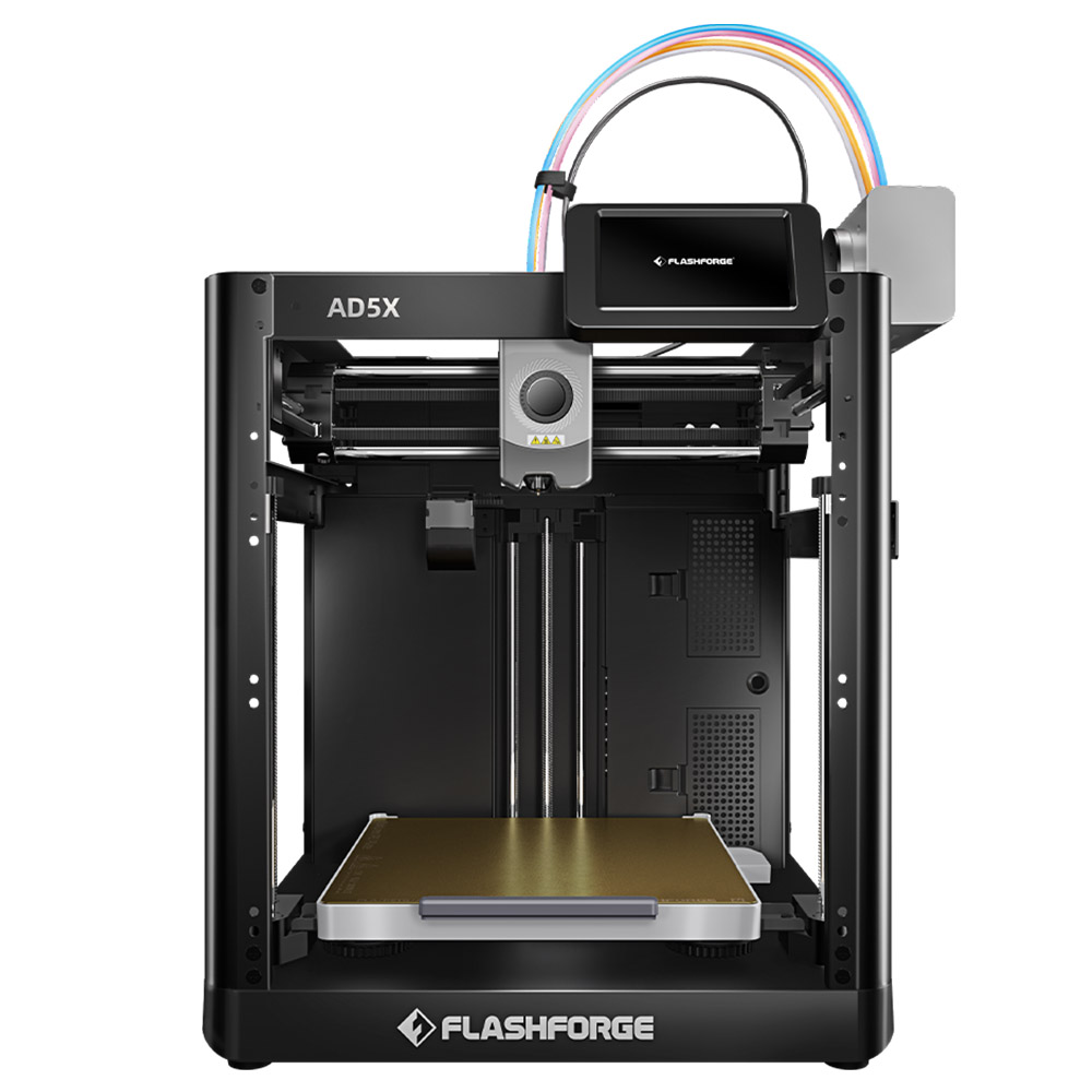 Flashforge AD5X 3D Printer + 4kg High-Speed PETG/PLA+ Filament - 2kg Black/Transparent Smoke ...