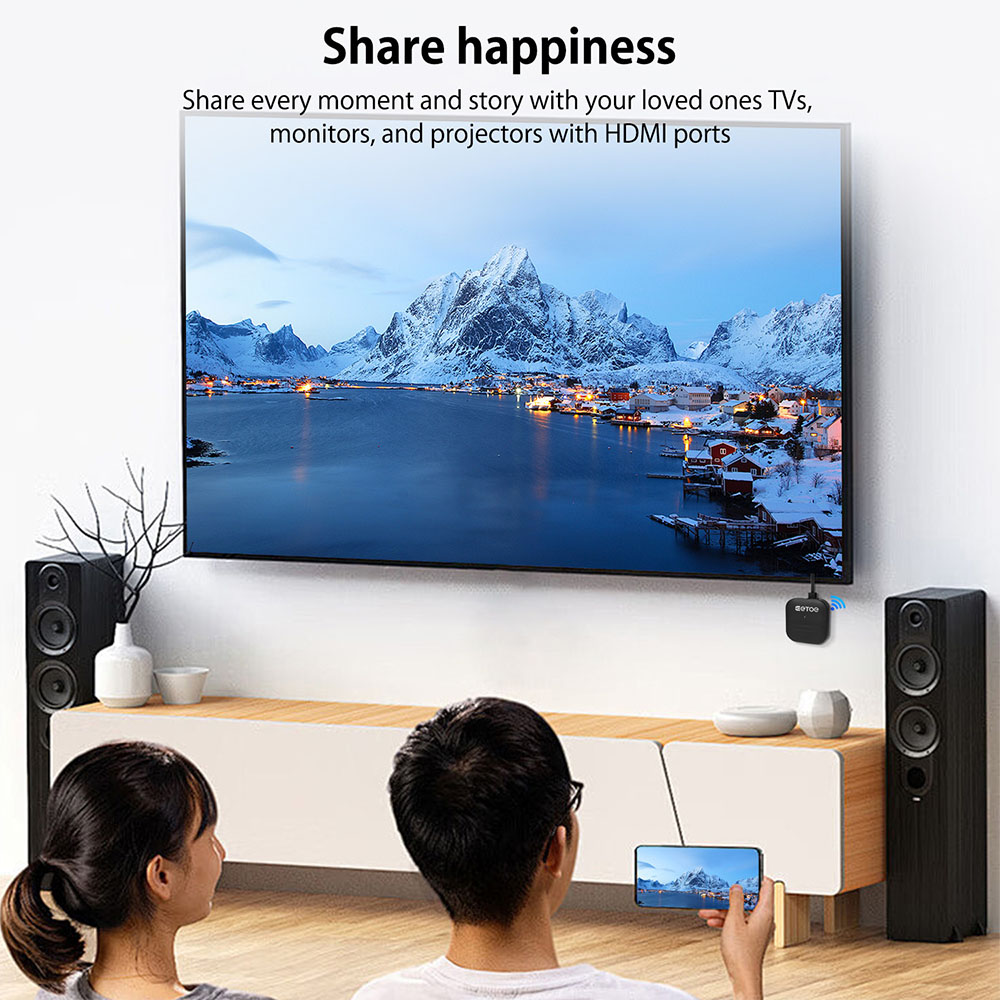 ETOE 1080P Dual Wireless HDMI Transmitter Kit Airplay Miracast