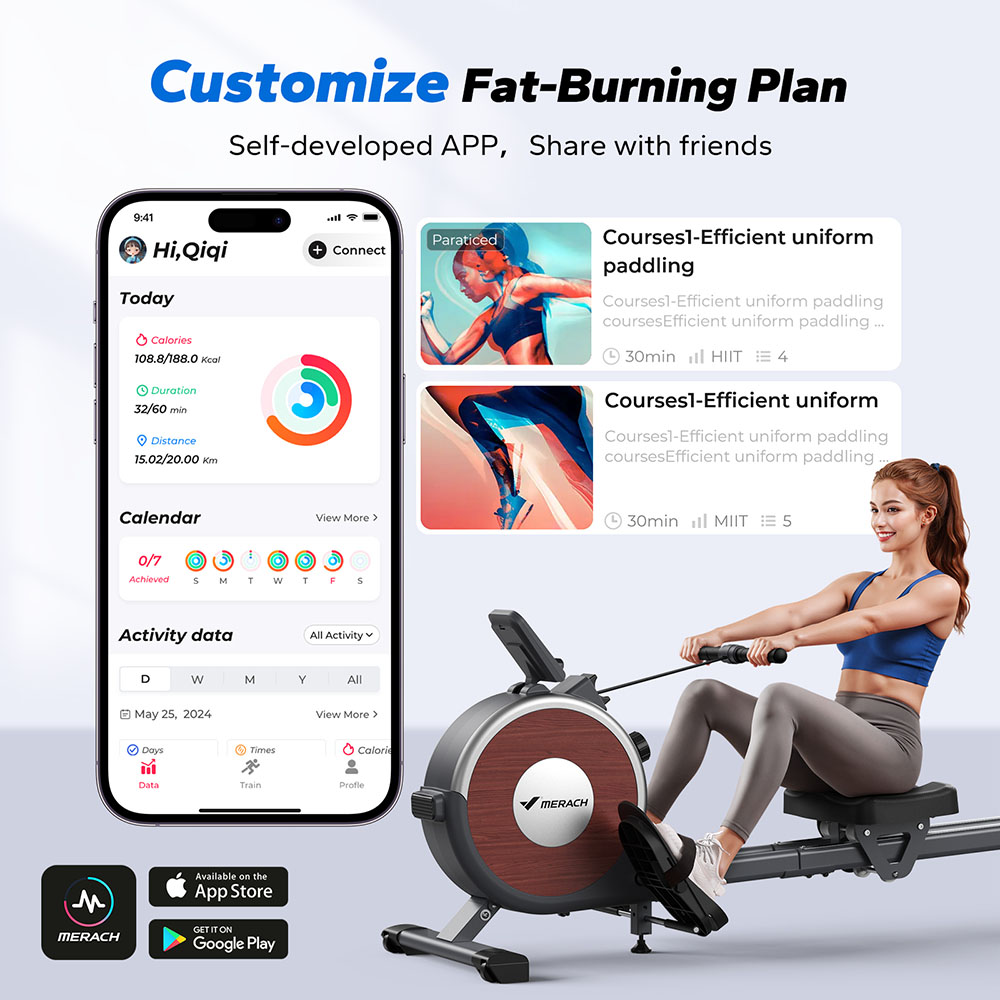 MERACH Q1S Magnetic Rowing Machine Manual Adjust Black | Europe