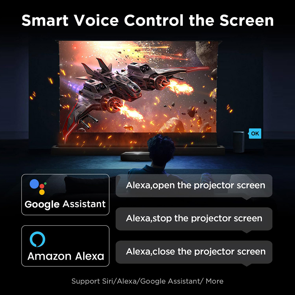 100 inch Motorized Floor Rising ALR Projection Screen | Europe