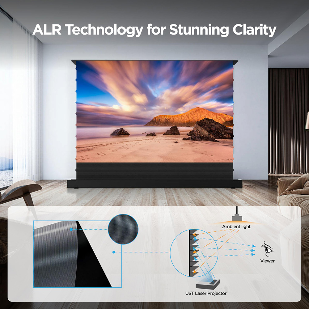 120 inch Motorized Floor Rising ALR Projection Screen | Europe
