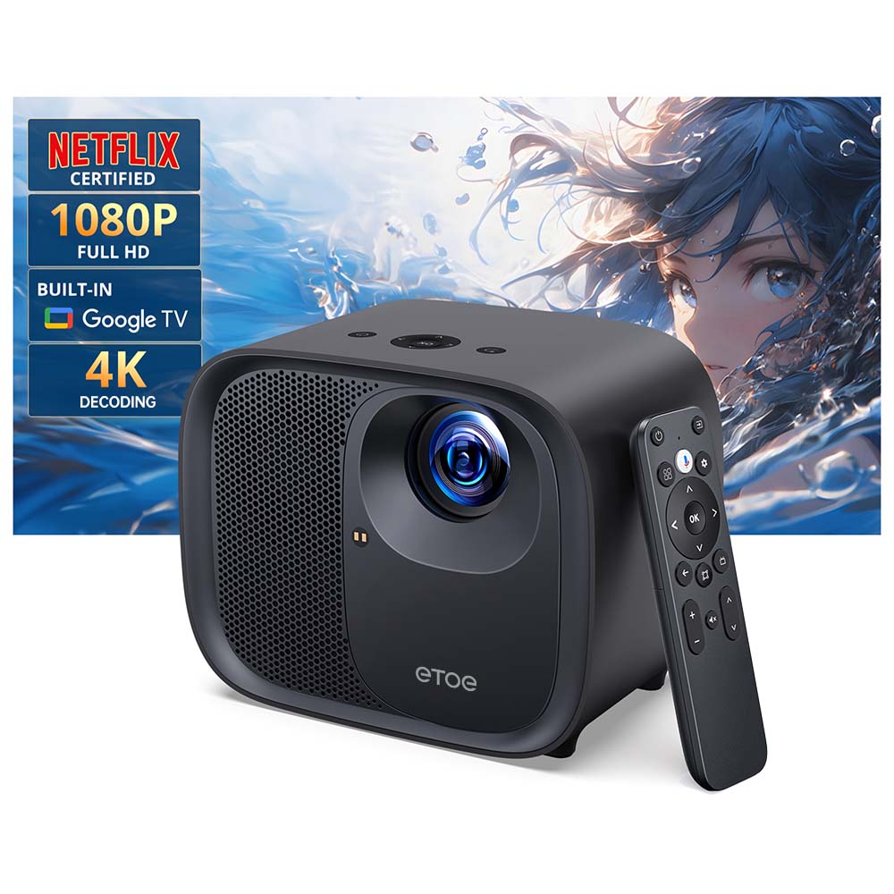 [Netflix & Google TV Certified] ETOE E3 Pro 1080P Projector 5G WiFi 4K ...