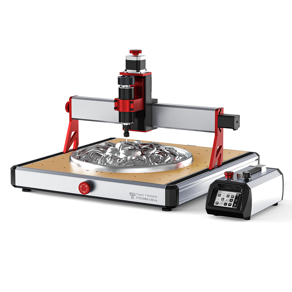 TWO TREES TTC450 Ultra CNC Router Machine + Air Cooling Kit + Wood ...