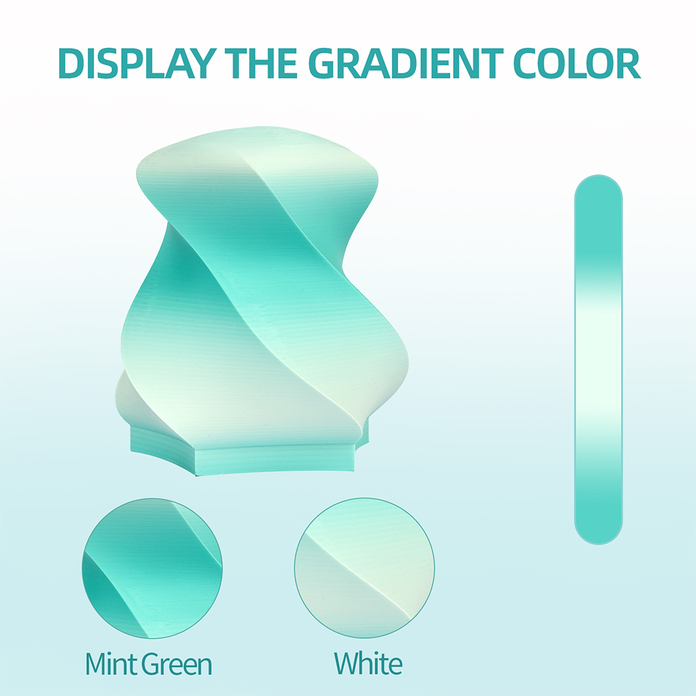 ERYONE High Speed Matte Gradient PLA Filament Mint Green&White | Europe