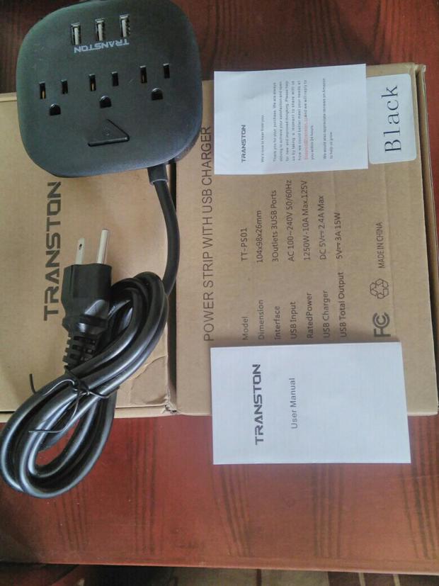 TRANSTON Power Strip with 3 USB and 3 Outlet White
