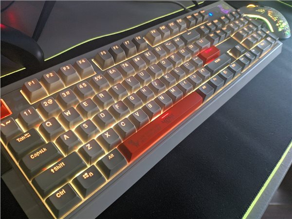 Ajazz AK510 Retro Wired Mechanical Keyboard Brown Switch Gray Orange