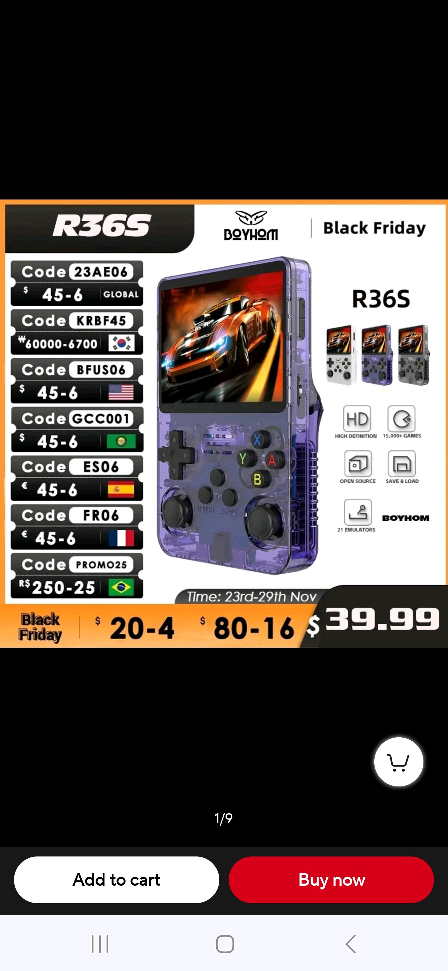 ANBERNIC RG40XX H Handheld Game Console 32GB + 64GB TF Card with 5000 ...